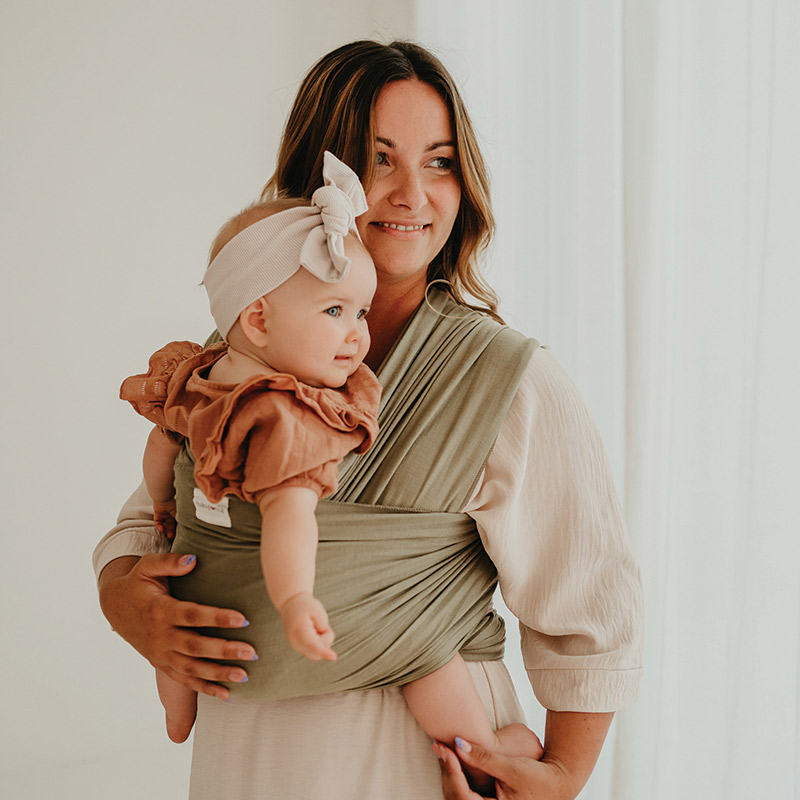 Babylonia bärsjal | Tricot-Slen Bamboo Khaki green| BabyNord